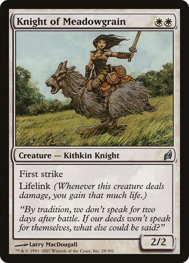 Knight of Meadowgrain (LRW-028) - Lorwyn Foil – Team Card Titan